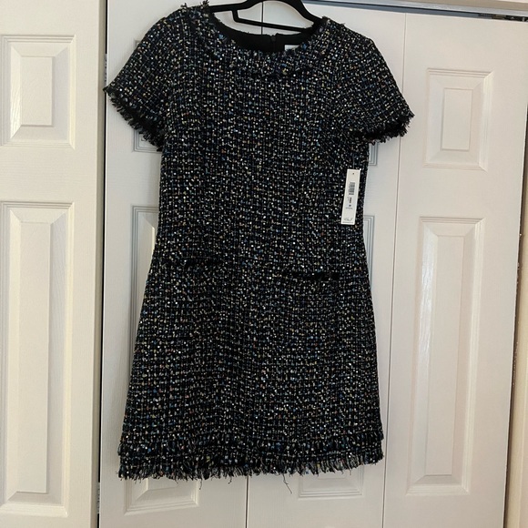 Eliza J | Dresses | Eliza J Navy Multicolor Tweed Woman Dress | Poshmark